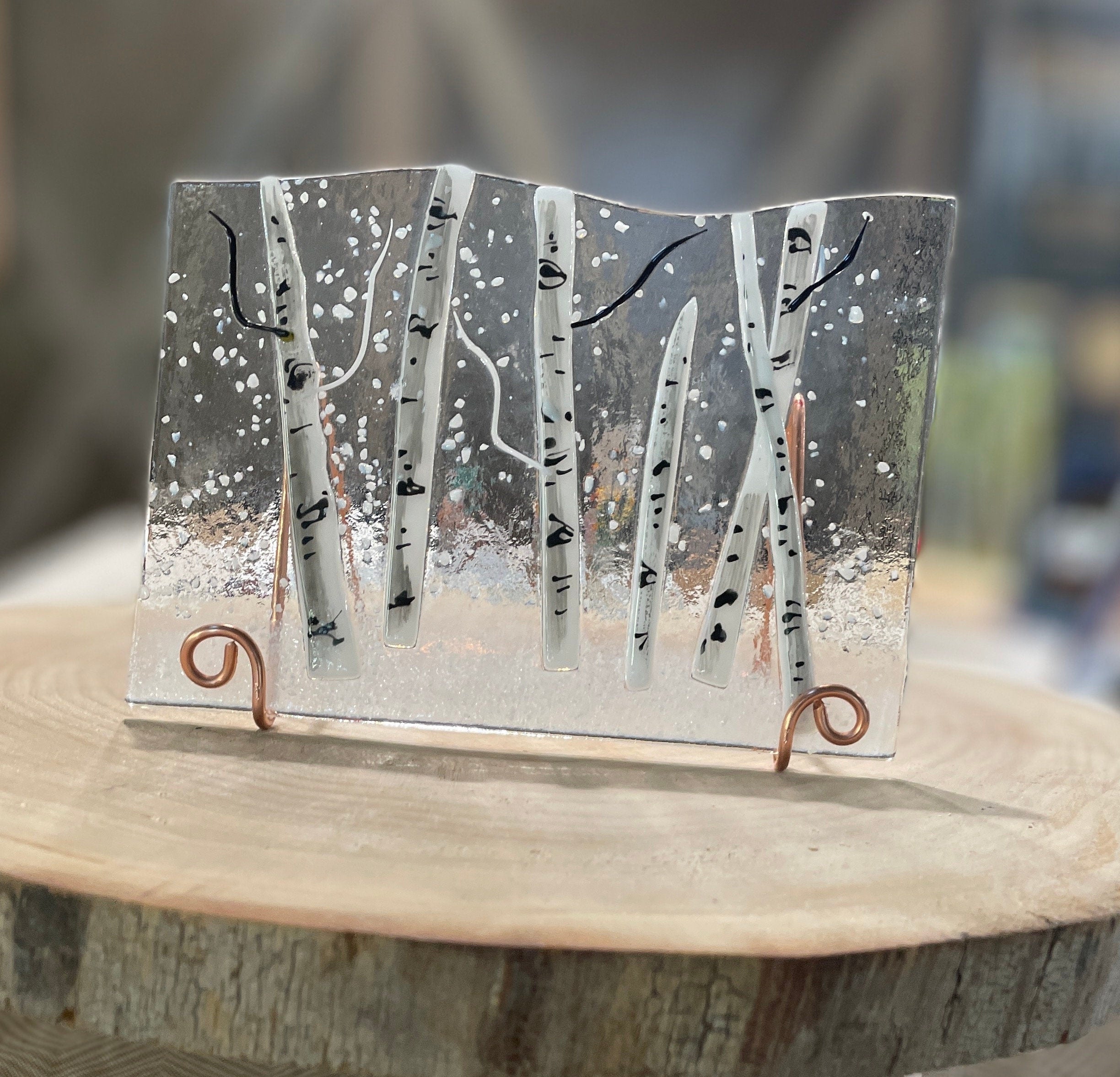 Aspen Fused Glass Keepsake_Clear Winter – Mountin Designs